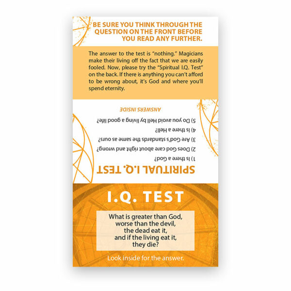 IQ test Greater Than God - Living Waters